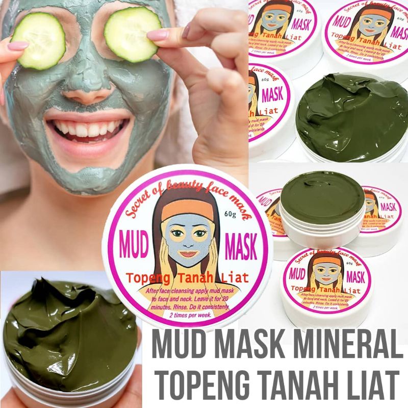 Mask Topeng Tanah Liat/ Natural Mineral Mudface Mask/ Face Mask Muka ...