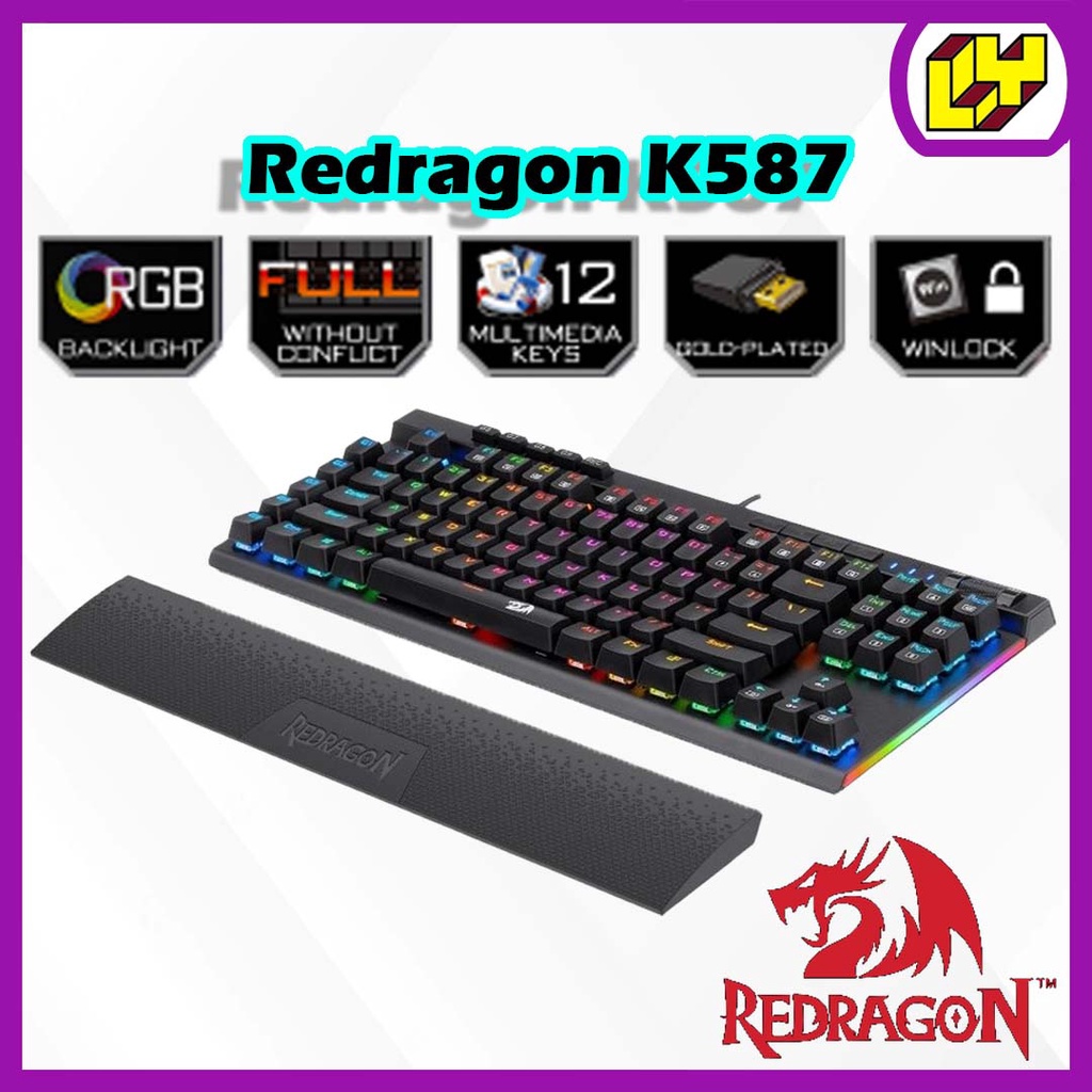 Redragon K587 RGB Backlit Mechanical Gaming Keyboard with Programmable ...