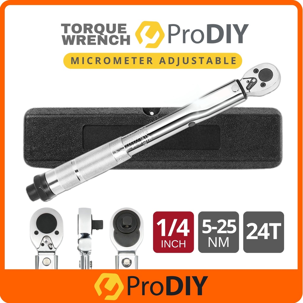 PRODIY TW-525 1/4" 5-25NM 1/4 Inch Drive Torque Wrench Ratchet Wrench ...