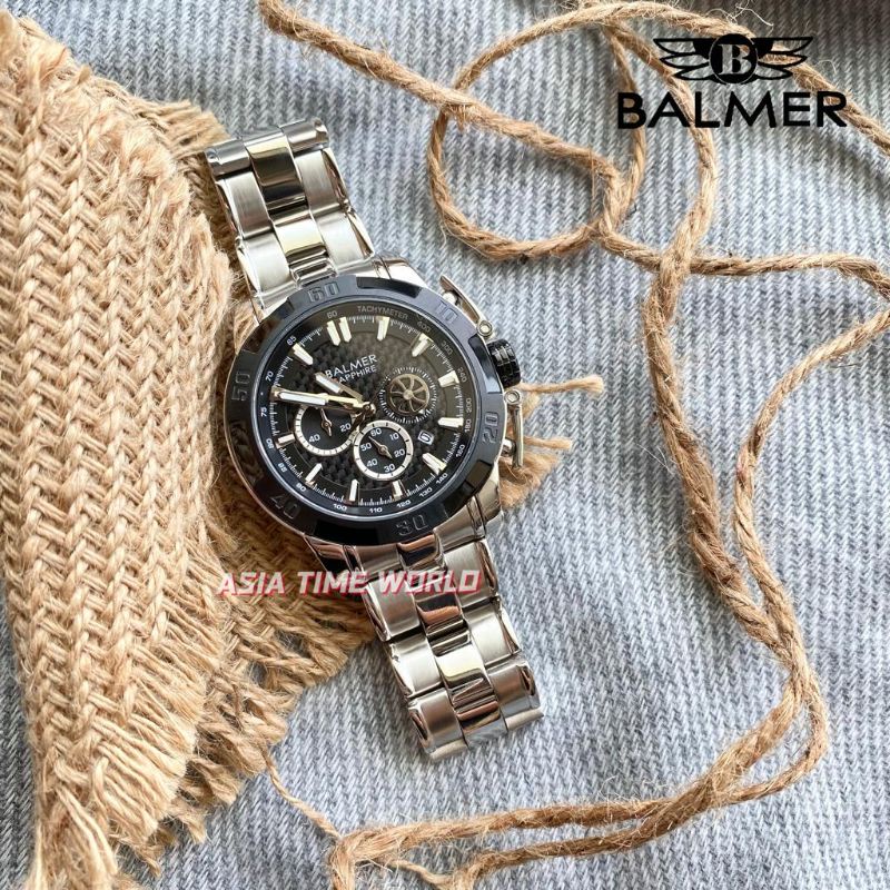 BALMER | 8106G SS-4 Chronograph Sapphire Men Watch with Black Carbon ...