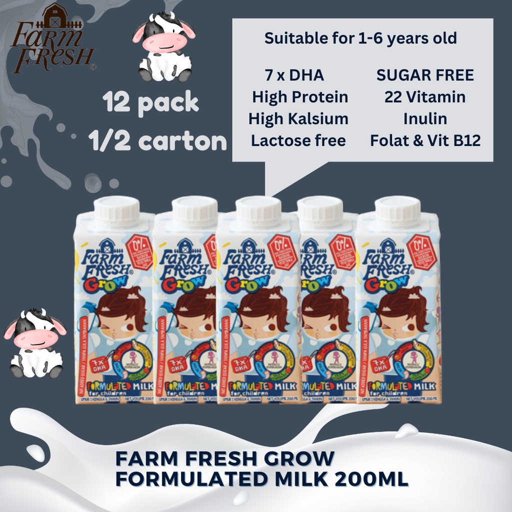 SUSU FARM FRESH UHT MILK 200ML X 12 KOTAK Farm Fresh Milk 12 kotak X ...