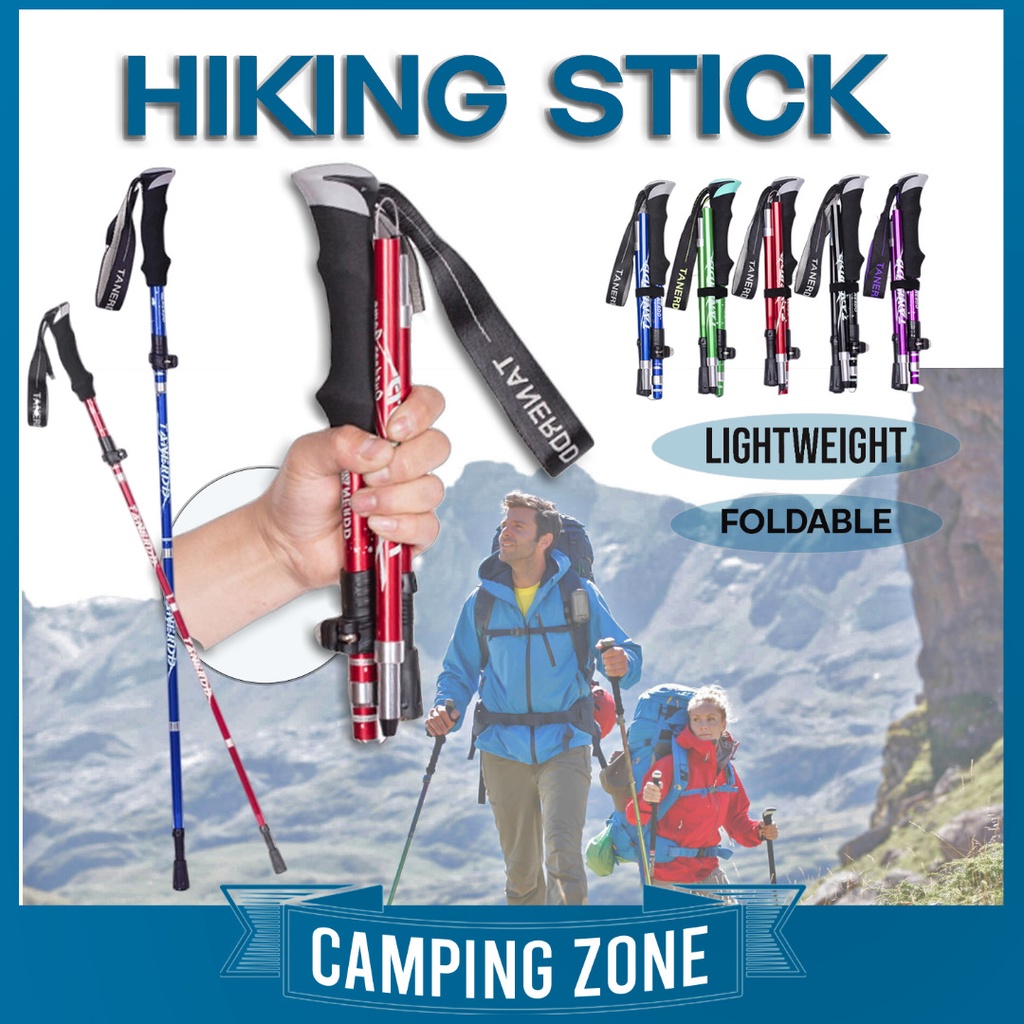 Hiking Stick Adjustable Walking Stick Tongkat Hiking Gunung Tracking ...