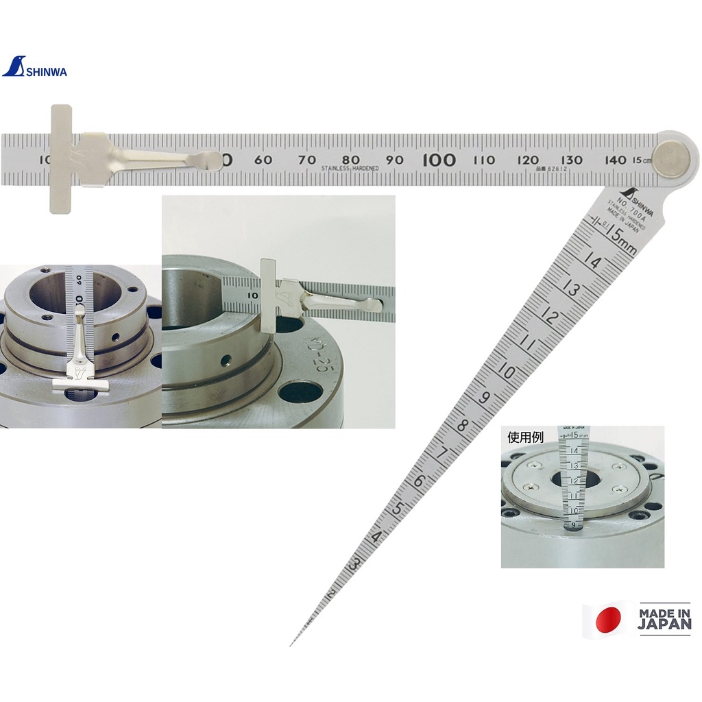 Shinwa 62612 Taper Gauge With Ruler And Clip 1~15mm Made In Japan ...