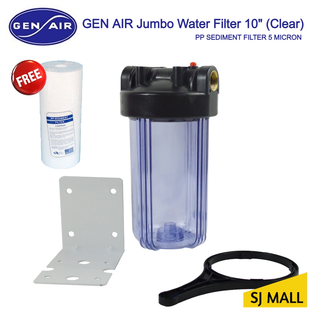 GEN AIR Jumbo Water Filter 10" (Clear) [SJ MALL] 10 Inch Big Clear ...