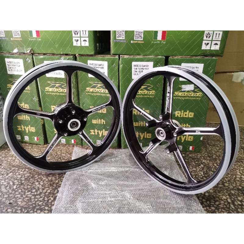 Rapido Sport Rim Yamaha Y15zr Exciter 150 Sniper 150 Front 1.60x17 Rear 1.85x17 Holes 5 Lubang ...