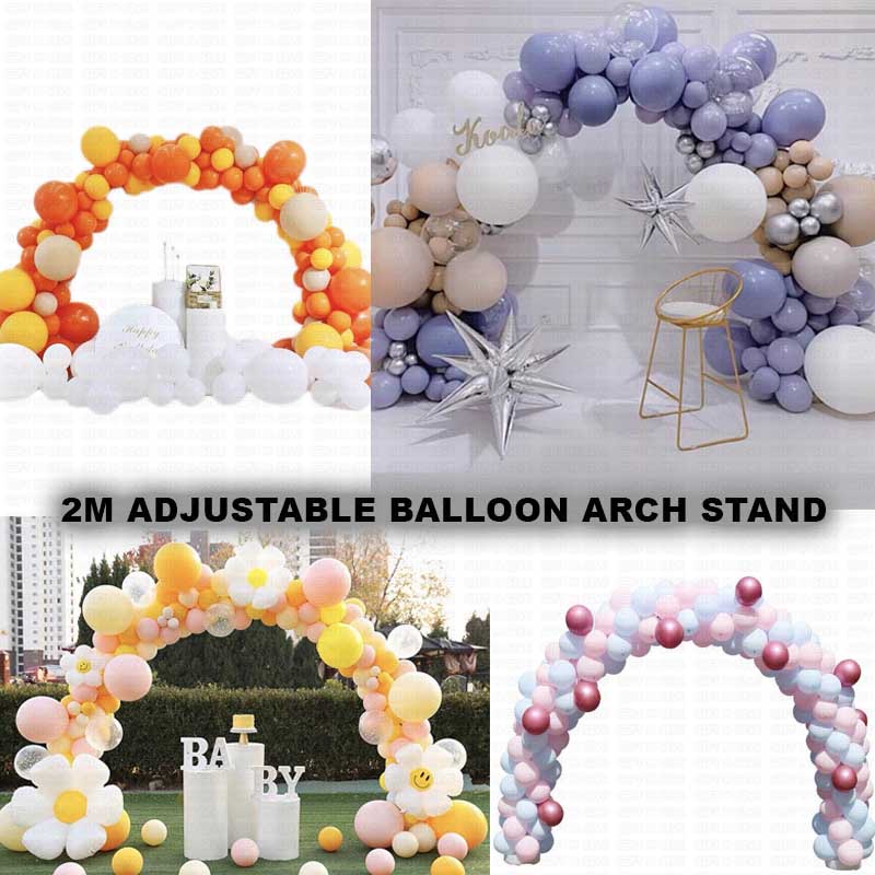 2M Adjustable Balloon Arch Stand Balloon with Base Stand Garland Party ...