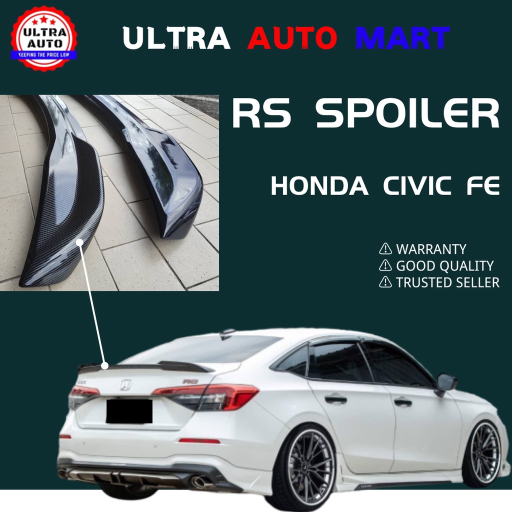 CIVIC FE RS SPOILER DUCKTAIL BOOT LIPS 2021 2022 HONDA RS LIP SPOILER ...