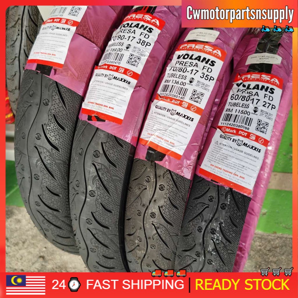 TYRE TAYAR MAXXIS PRESA MAXXIS VOLANS 60/80 70/80 70/90 80/90-17 TYRE ...