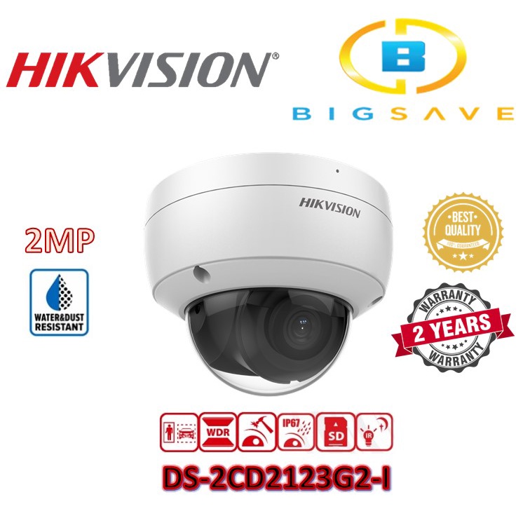 HIKVISION 2MP DS-2CD2123G2-I ACUSENSE FIXED DOME NETWORK CAMERA | Shopee Malaysia
