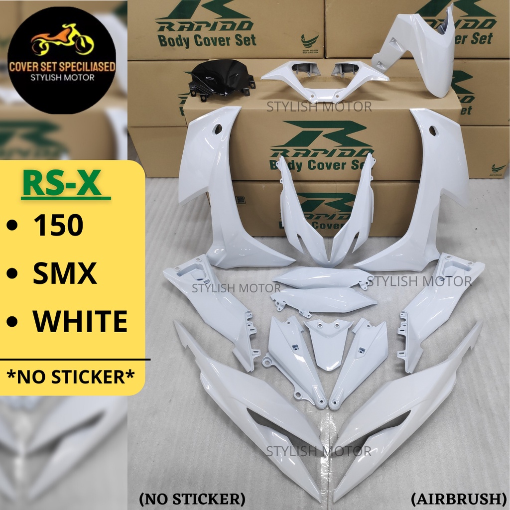(NO STICKER) RAPIDO COVER SET HONDA RS-X 150 RSX150 WHITE PLAIN COLOUR PUTIH KOSONG | Shopee ...