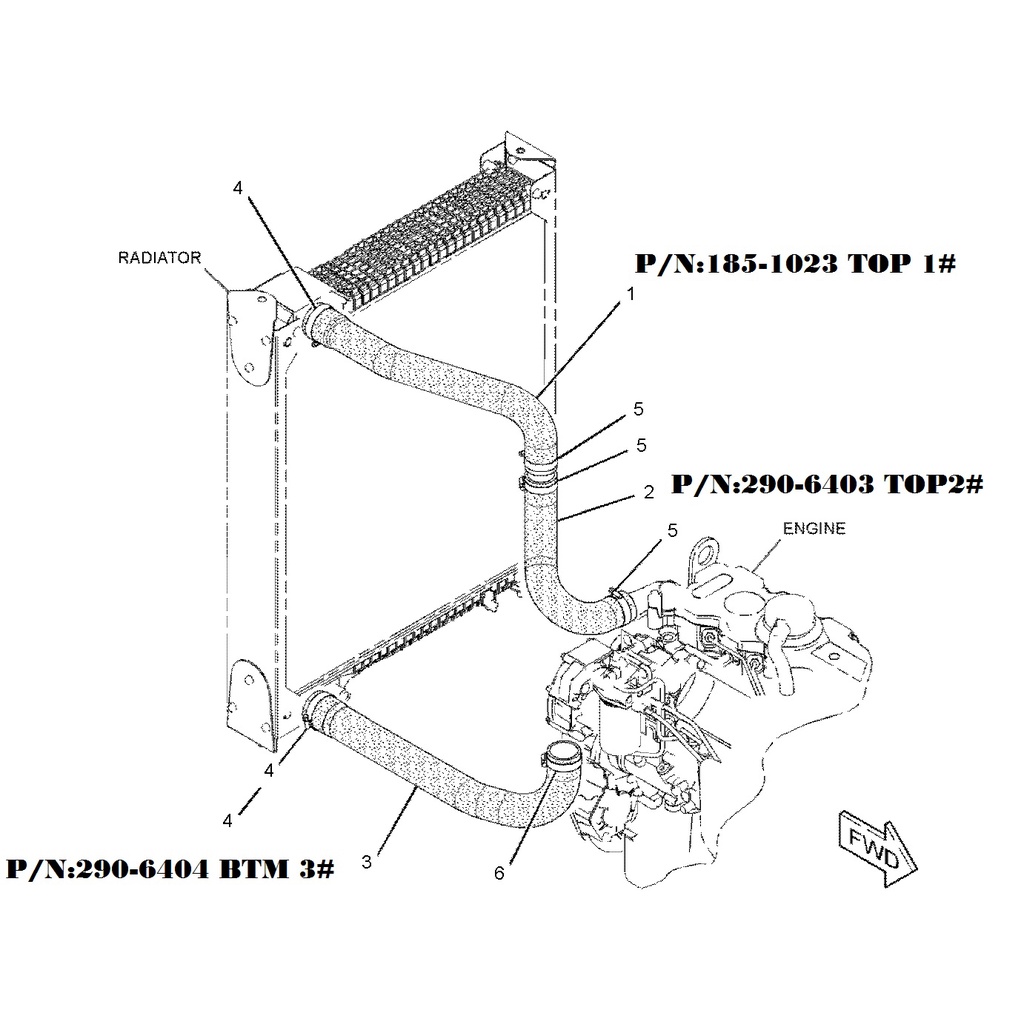 CATERPILLAR CAT 924H, 924HZ WHEEL LOADER RADIATOR HOSE 290-6403 2 ...