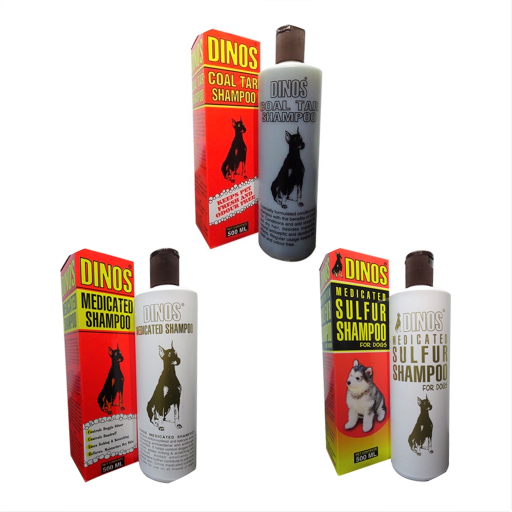 Dinos Medicated Shampoo For Dogs (Medicated Sulfur / Medicated / Coal ...