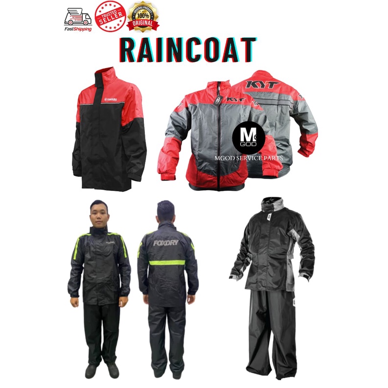 RAINCOAT WATERPROOF MOTORCYCLE BAJU HUJAN YAMAHA / KYT / GIVI / FOXDRY ...