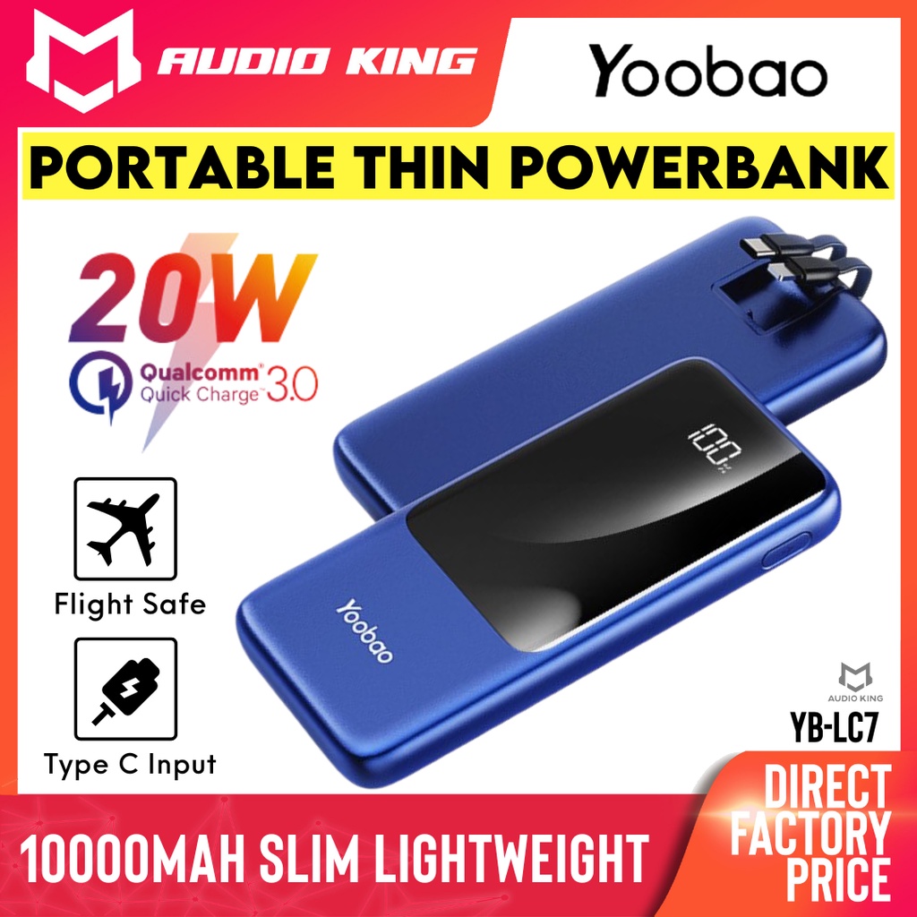 YOOBAO Powerbank With Built In Cable Powerbank With Cable 20W Flight ...