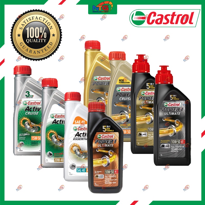 CASTROL 4T (100% Original Malaysia) Engine Oil Motorcycle Minyak Hitam ...