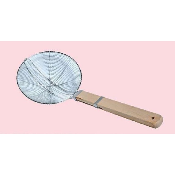 STAINLESS STEEL FRYING LADLE (WOOD HANDLE) | Shopee Malaysia