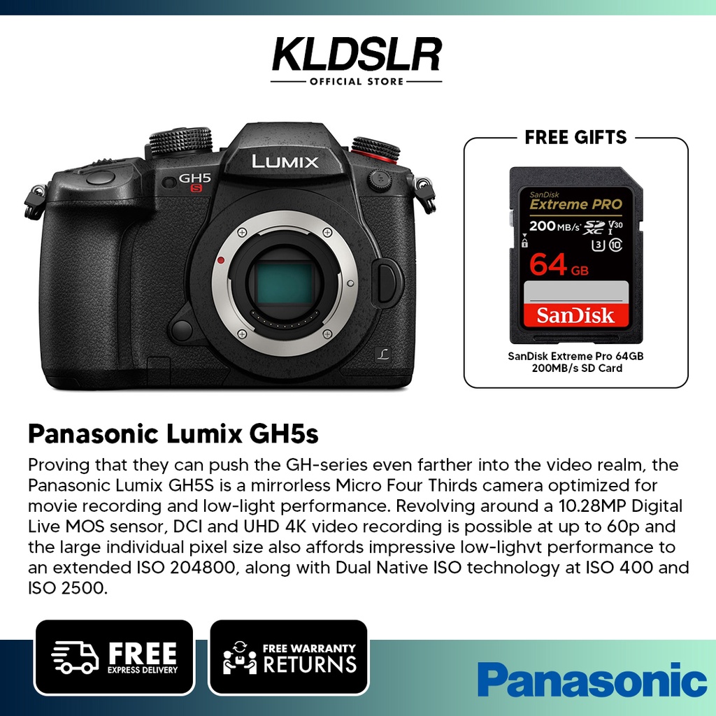 Panasonic Lumix GH5S Mirrorless Camera (NEW THREE (3) MONTHS WARRANTY ...