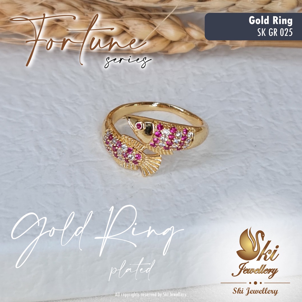 Ski Jewellery Fortune Korean Gold Ring with Arowana Fish 1 PC Emas ...
