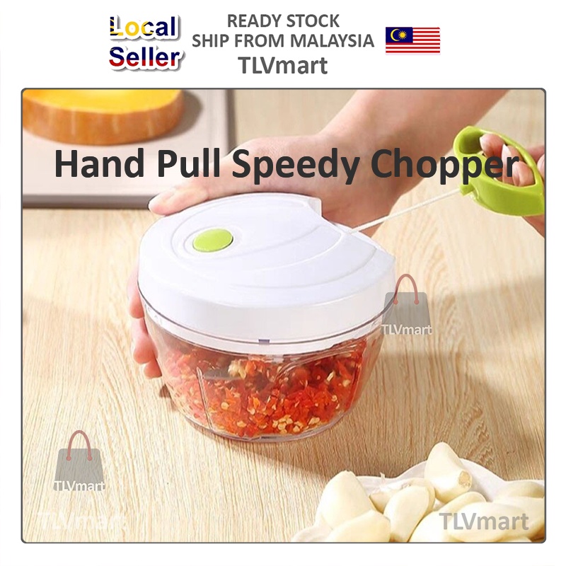 Manual Hand Pull Speedy Chopper Knife Food Process Vegetable Blender ...