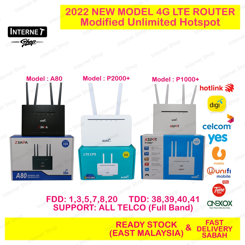 NEW LTE 4G MODEM V10+ A80 RS980 + P1000 MODIFIED UNLIMITED HOTSPOT ...