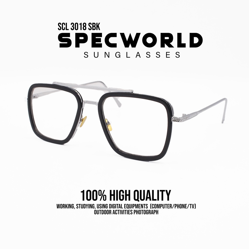 Tony Stark Iron Man Glasses CERMIN MATA FASHION CLEAR LENS VINTAGE SPEC ...