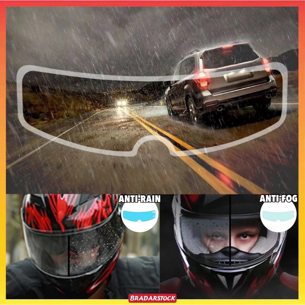 HELMET ANTI RAIN FOG FILM Motorcycle Anti Rain Sticker Helmet Rainproof ...