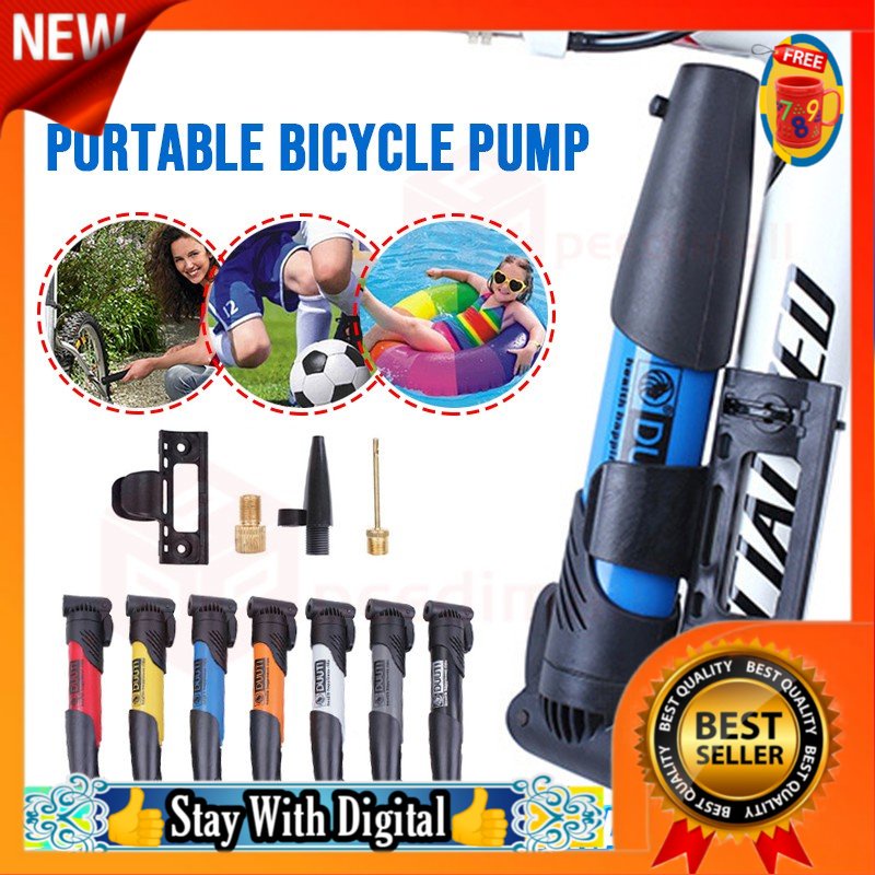 [Local Seller] Mini Bicycle Pump Portable Bicycle Pump High Pressure ...