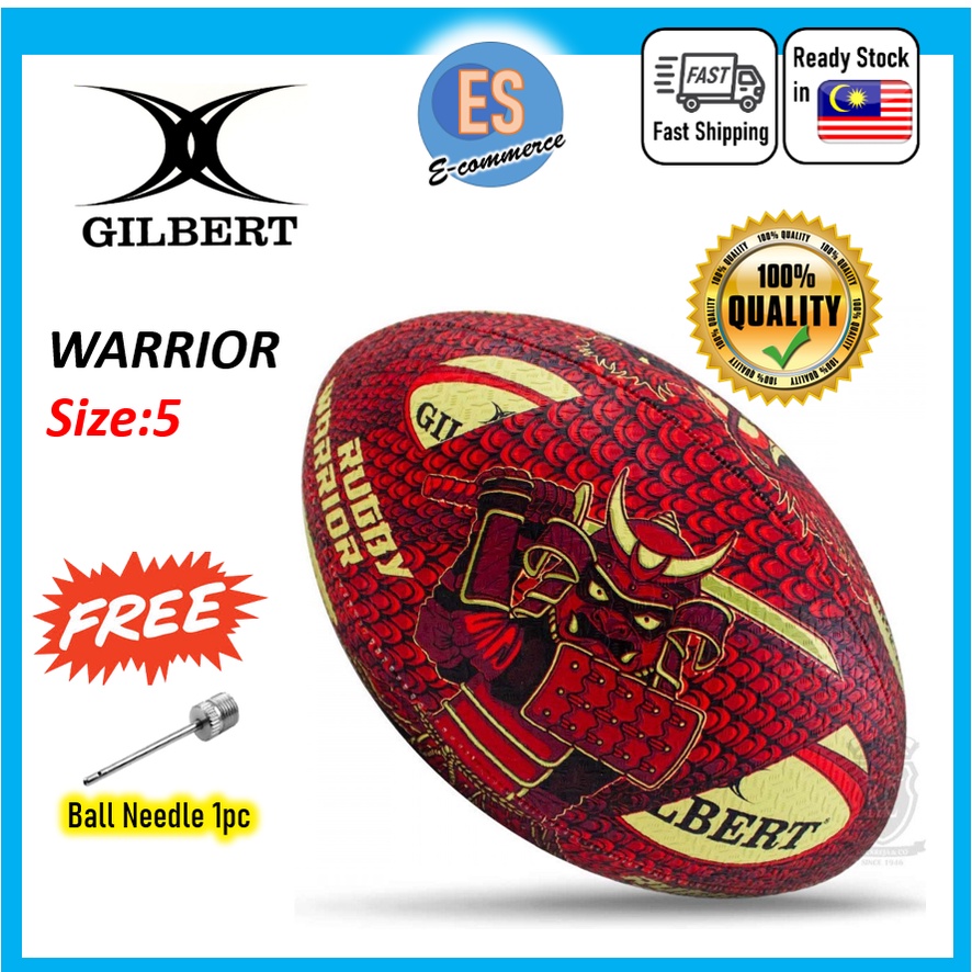 GILBERT RUGBY BALL SIZE 5 - WARRIOR FREE NEEDLE | Shopee Malaysia