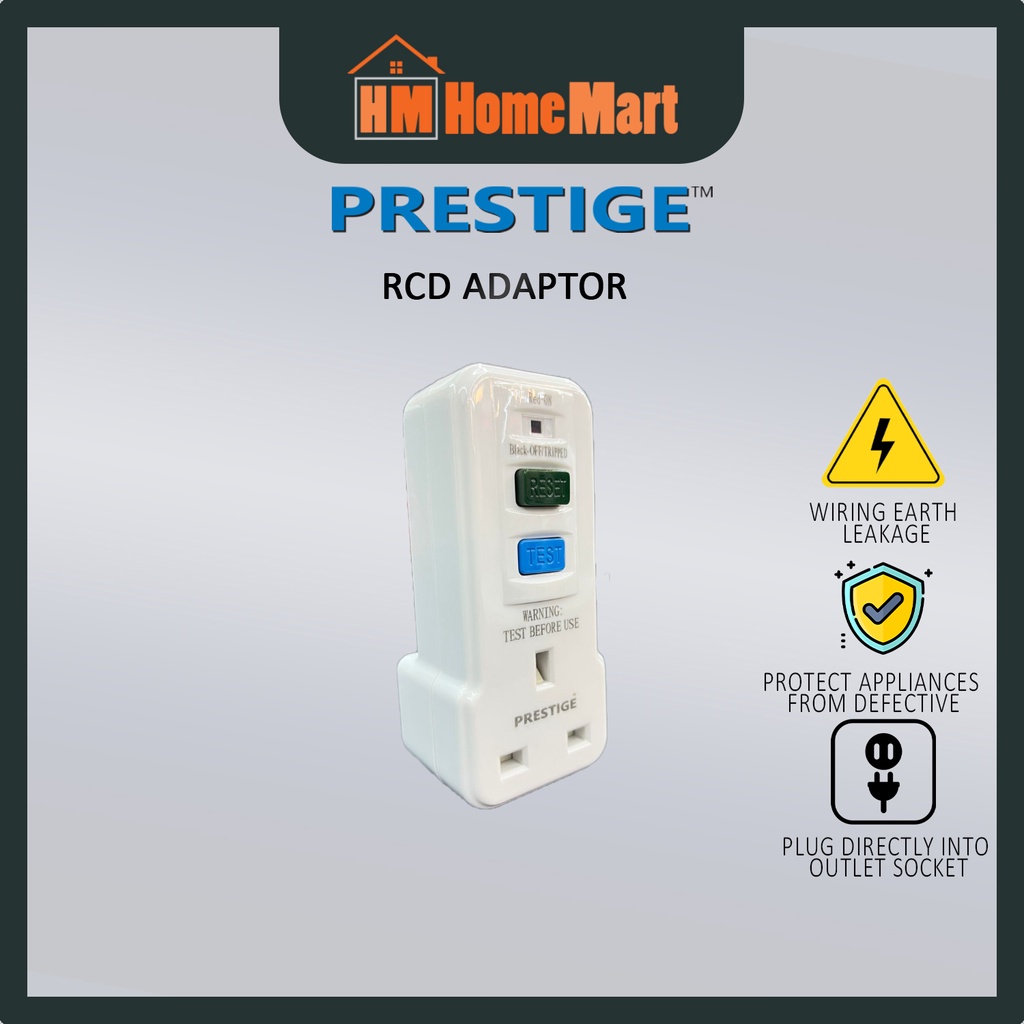 PRESTIGE RCD Safety Adaptor (SIRIM) (1 Year Warranty) | Shopee Malaysia