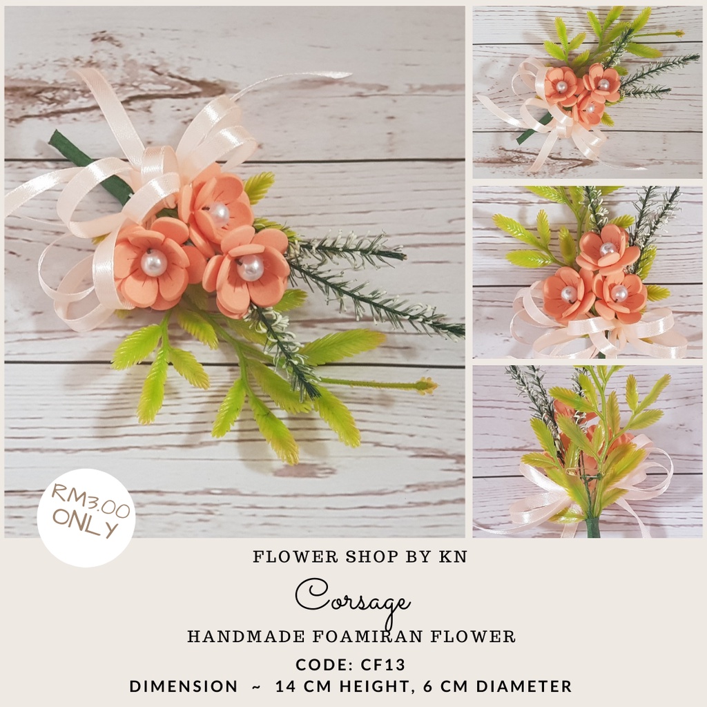 Corsage Dark Peach / Bunga Penanggah / Bunga Dada | Shopee Malaysia