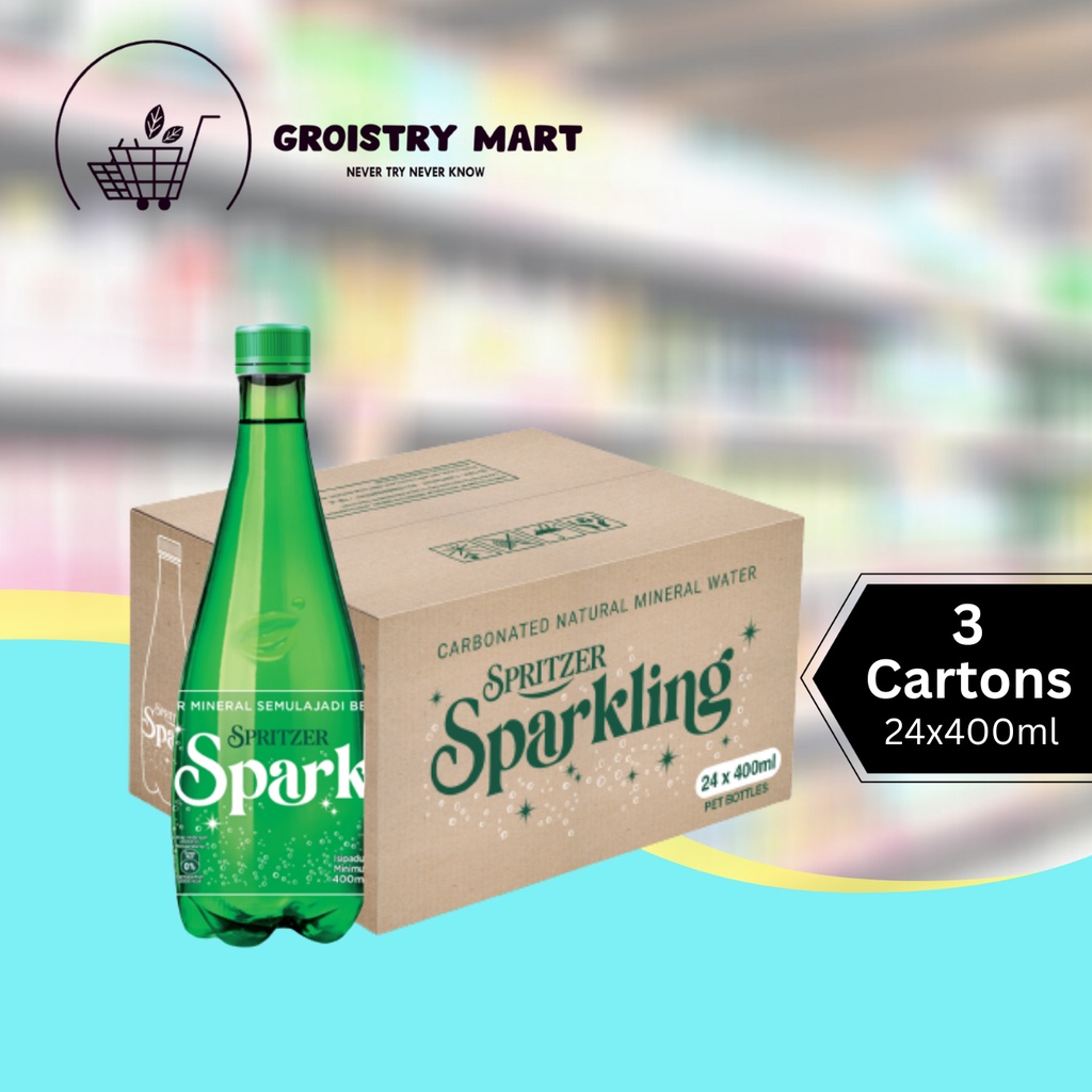 Spritzer Sparkling Natural Mineral Water (400ml x 72bottles) 3Cartons [Klang Valley & Seremban ...