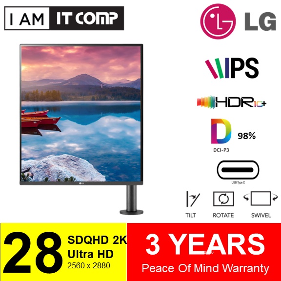 LG 28MQ780-B / 28MQ780B 28 inch 16:18 DualUp Monitor with Ergo Stand ...