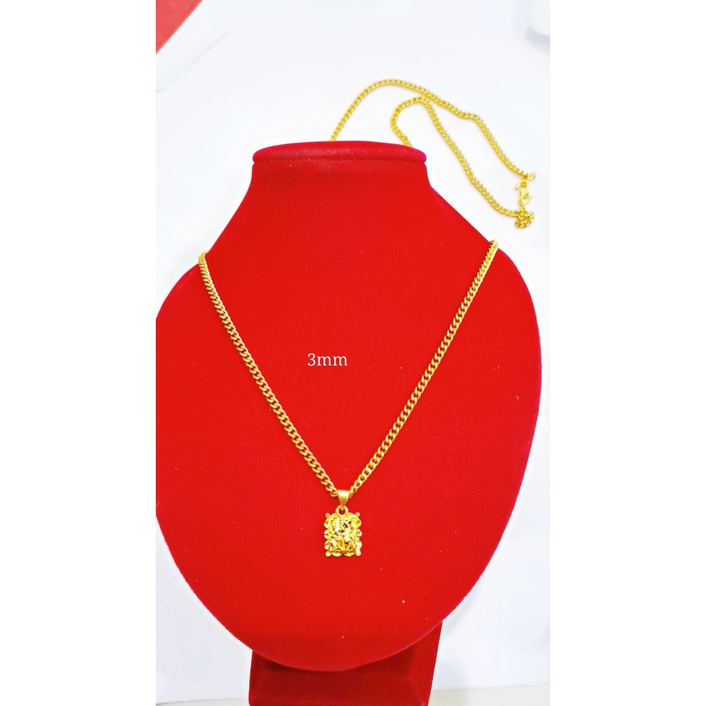 Emas Korea Gred A RANTAI LEHER GAJAH & LOKET JEWELRY GOLD PLATED - 24K ...
