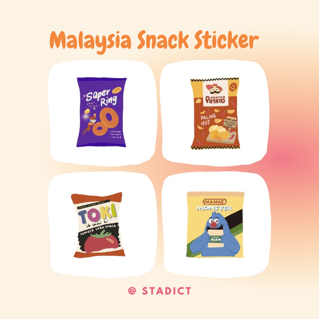 Malaysia Snack PVC Transparent Waterproof Sticker | Shopee Malaysia