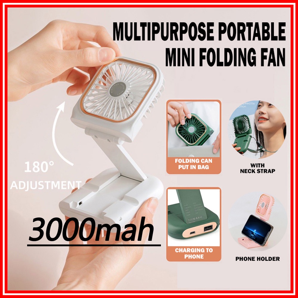 Portable Mini Folding Fan Power Bank Quick Fans Packet Folding Fan ...