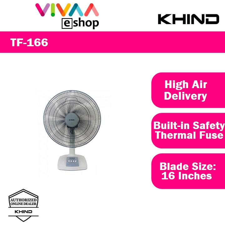 Khind 16" High Performance Table Fan 3 Speed TF166/SELAMAT 16" Tornado ...