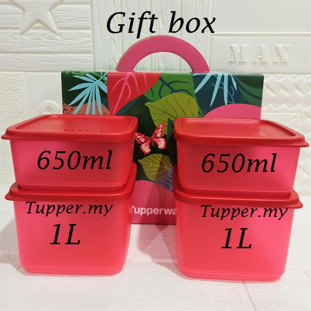 *Ready stock*Red 2pc/3pc/4pc/5pcs*TUPPERWARE So Fresh Square 3/4/5pcs ...