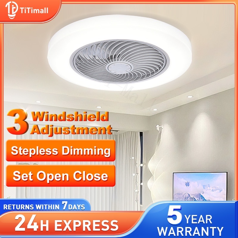 46cm/72W Ceiling Fan with Light 3 Levels Dimming Kipas Siling LED ...