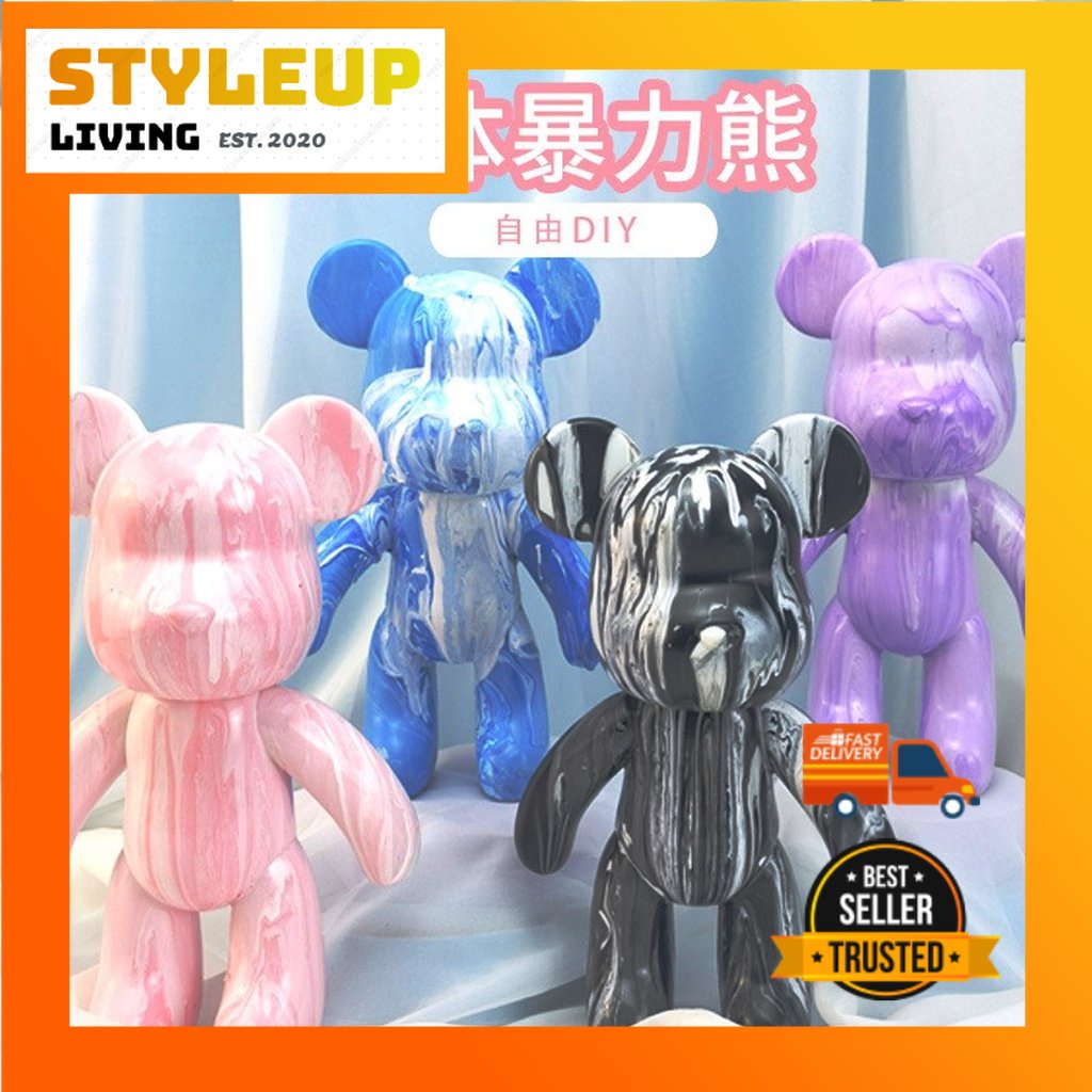 33cm/23cm DIY COLOR LIQUID BEARBRICK HANDMADE 流体熊暴力熊 DIY Fluid ...