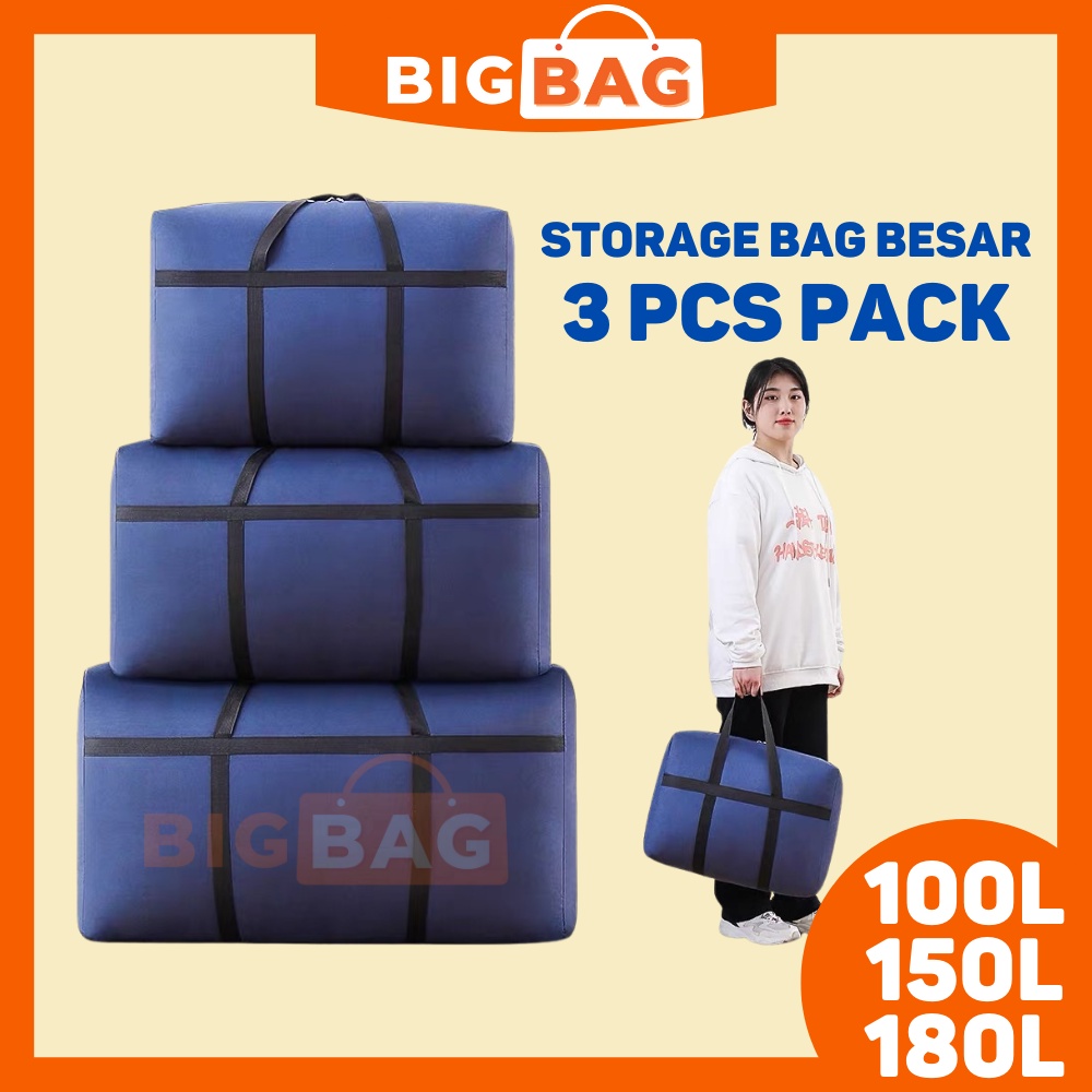 BIG BAG Beg Guni Besar Berzip Beg Simpan Barang Beg Toto Berzip Moving ...