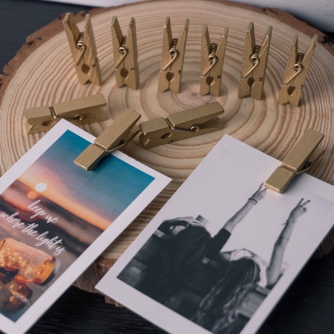 100pcs wooden clips for decoration lomo card printing polaroid photo ...