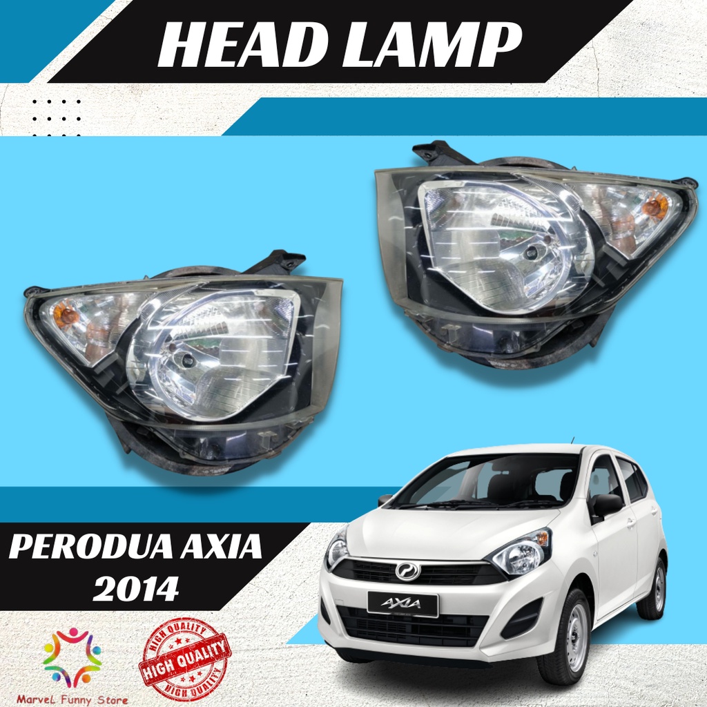 PERODUA AXIA 2014-2016 HEAD LAMP LAMPU LIGHT FRONT BESAR DEPAN 100% NEW ...