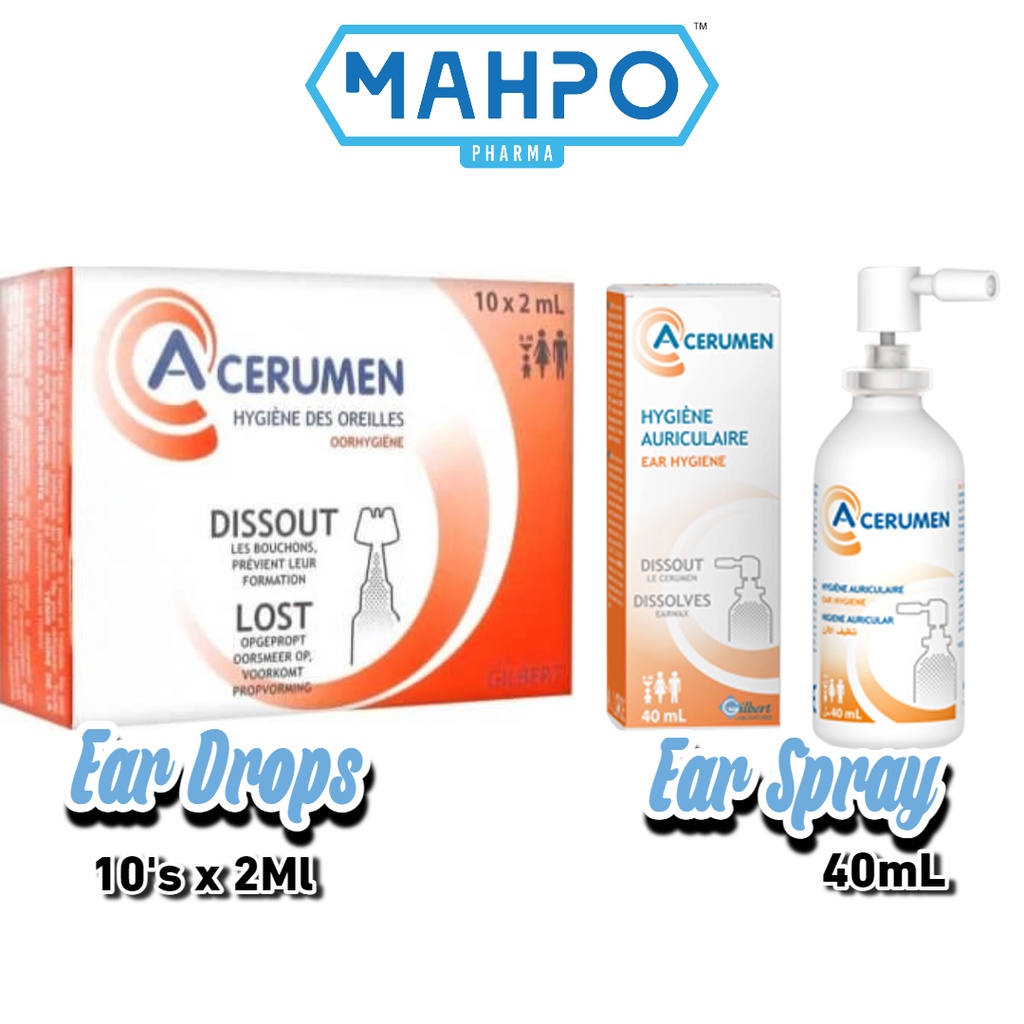 A-CERUMEN Ear Hygiene Drop 2ml / Vial ; A-Cerumen Ear Hygiene Spray ...
