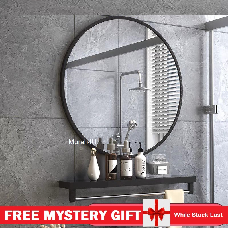 PREMIUM QUALITY Round Mirror Cermin Bulat Wall Mirror Vanity Mirror ...