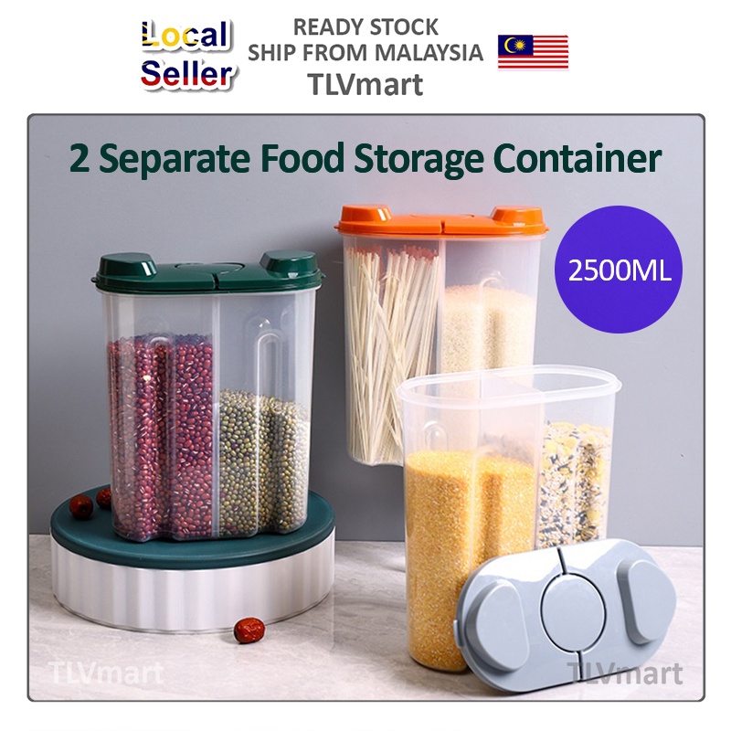 2500ml Food Storage Container Food Tank Airtight Container Bekas Kedap ...