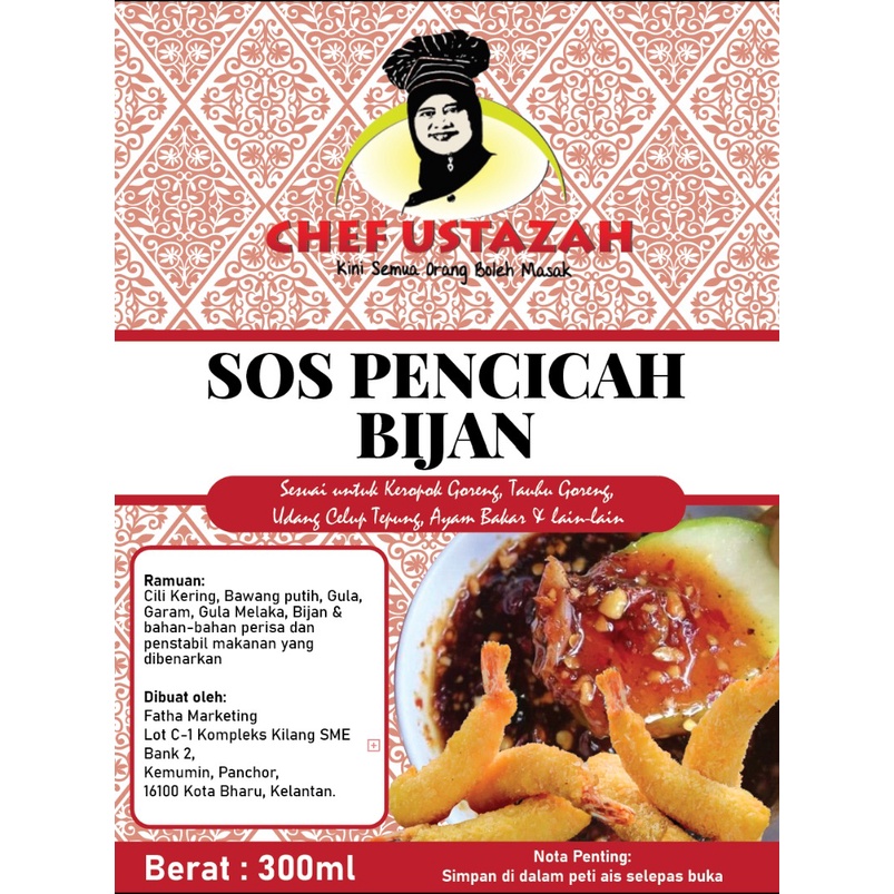 SOS PENCICAH CHEF USTAZAH-Dijamin Halal-Ready stock-Pos Segera ...