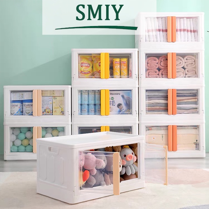 SMIY Stackable Storage Box Large capacity 32L 72L Two Open Doors ...