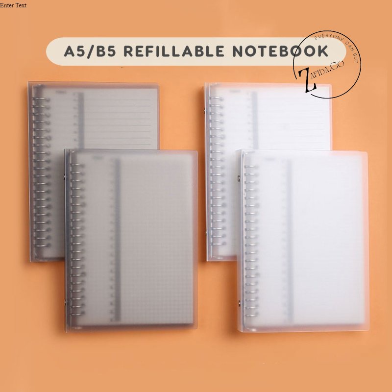 Buku Nota A5/B5 Notebook with Ruler Loose Leaf Refillable Journal ...