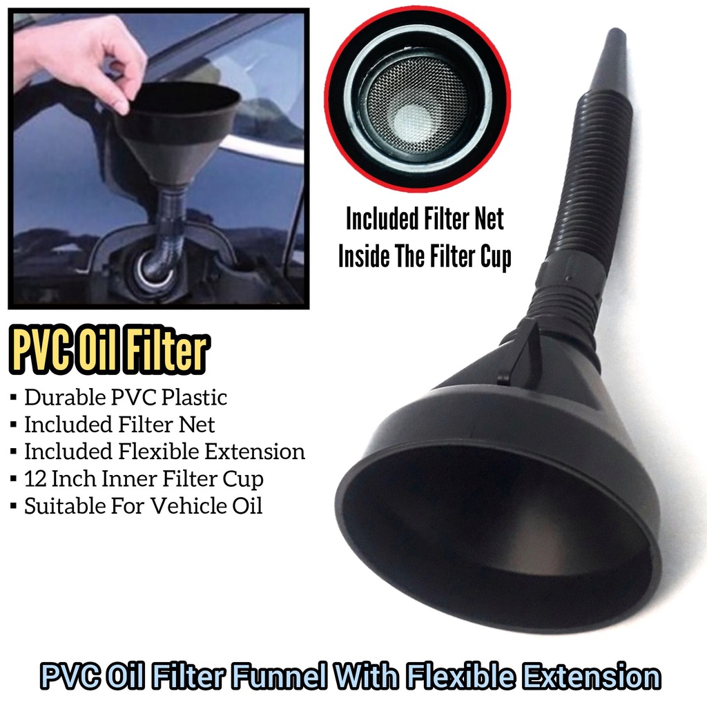 PVC Oil Filter Flexible Funnel Cone With Flexible Extension For ...