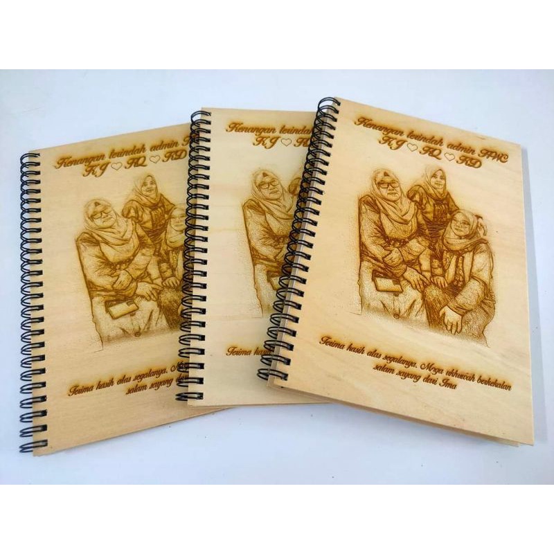 Custom Wooden Book Wooden Book Cover A5 Size | Shopee Malaysia